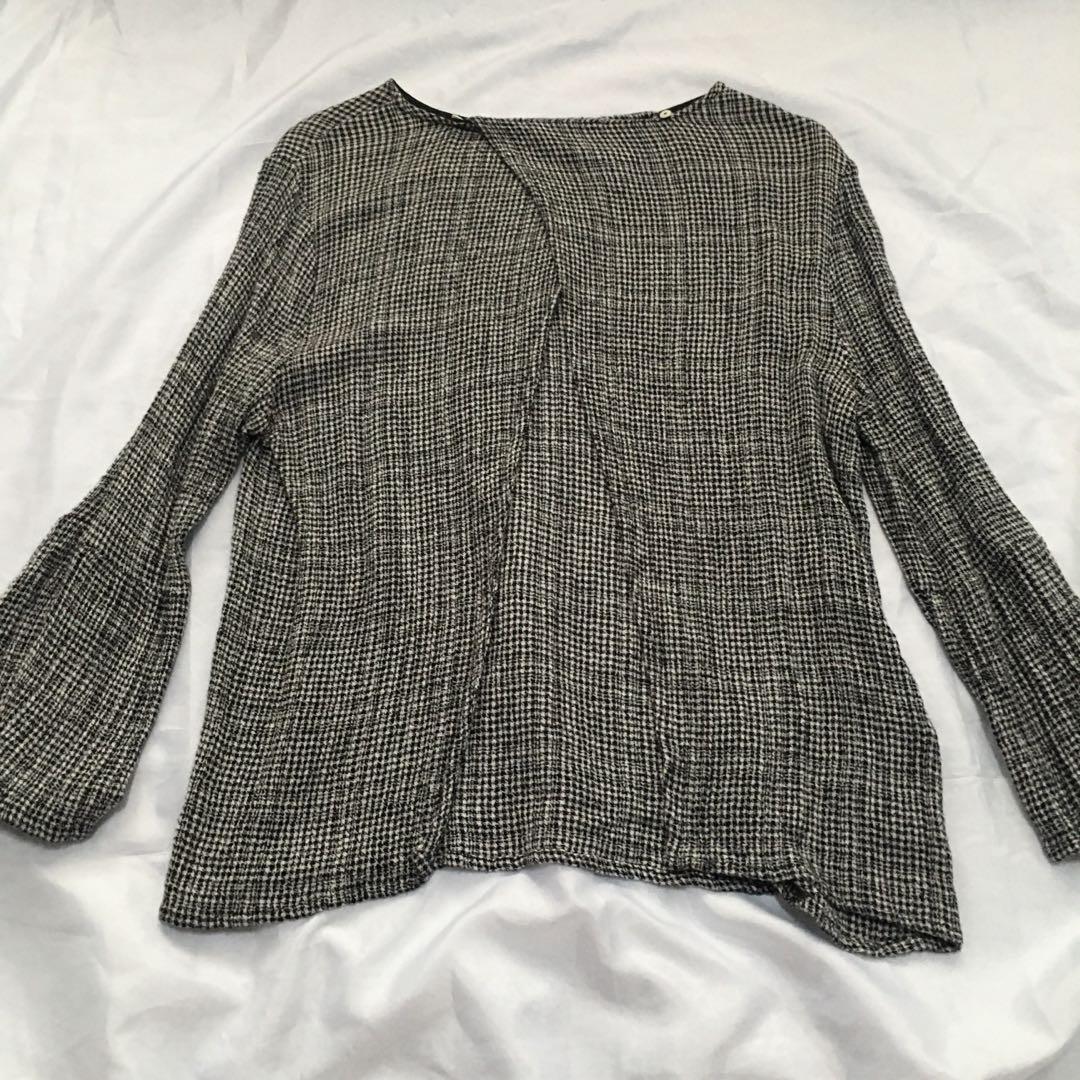 Mango Tweed Top, Women's Fashion, Tops, Longsleeves on Carousell