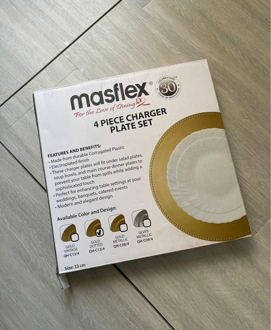Masflex Charger Plate Set Gold, Furniture & Home Living, Kitchenware ...