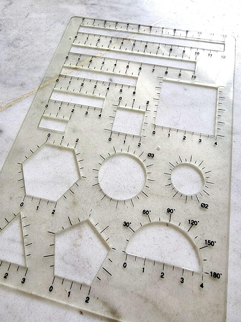 Mathematical instrument - shapes and ruler, Hobbies & Toys, Stationery ...