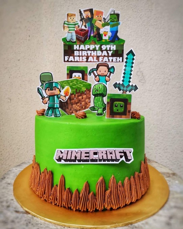 Minecraft Custom Cake, Food & Drinks, Homemade Bakes on Carousell