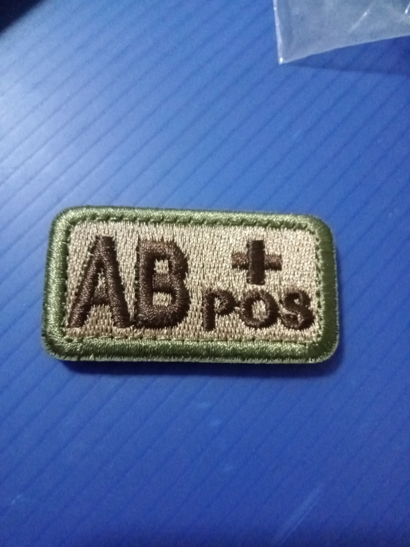 Morale patch blood type AB +, Everything Else on Carousell