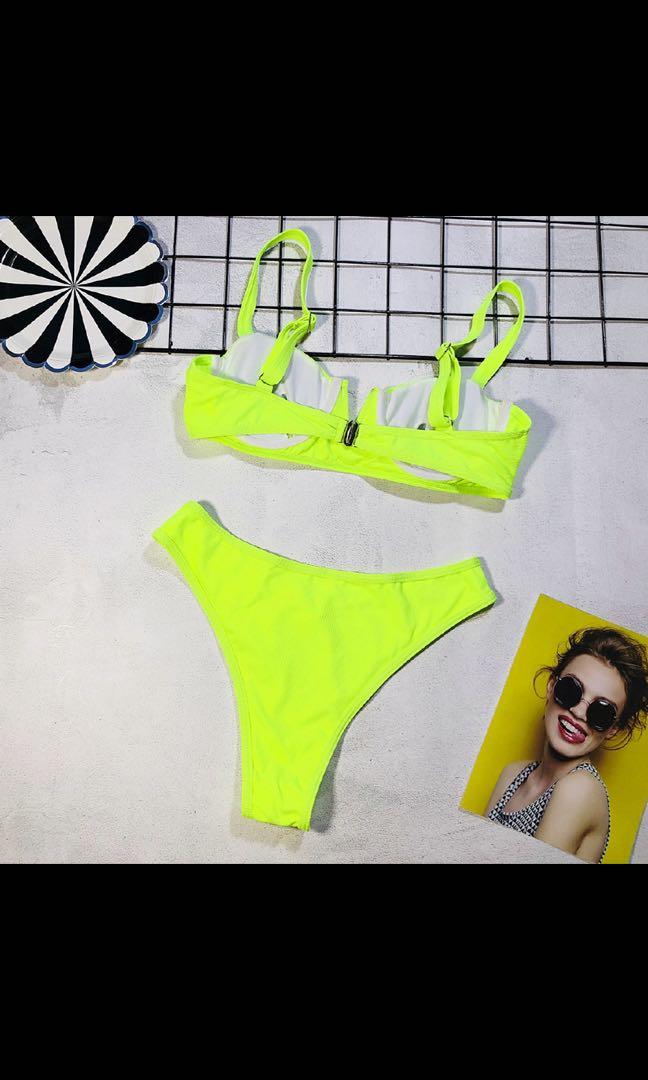 Neon two piece swimsuit swimwear, Women's Fashion, Swimwear, Bikinis ...