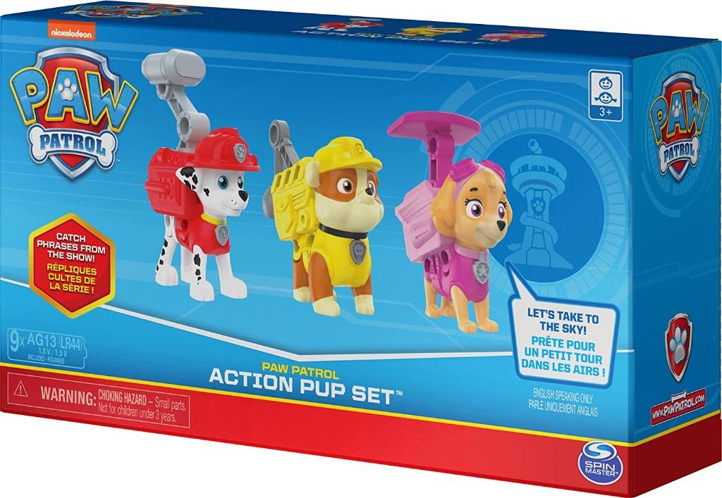 PAW Patrol, Action Pack Pups Marshall, Skye and Rubble 3-Pack of ...