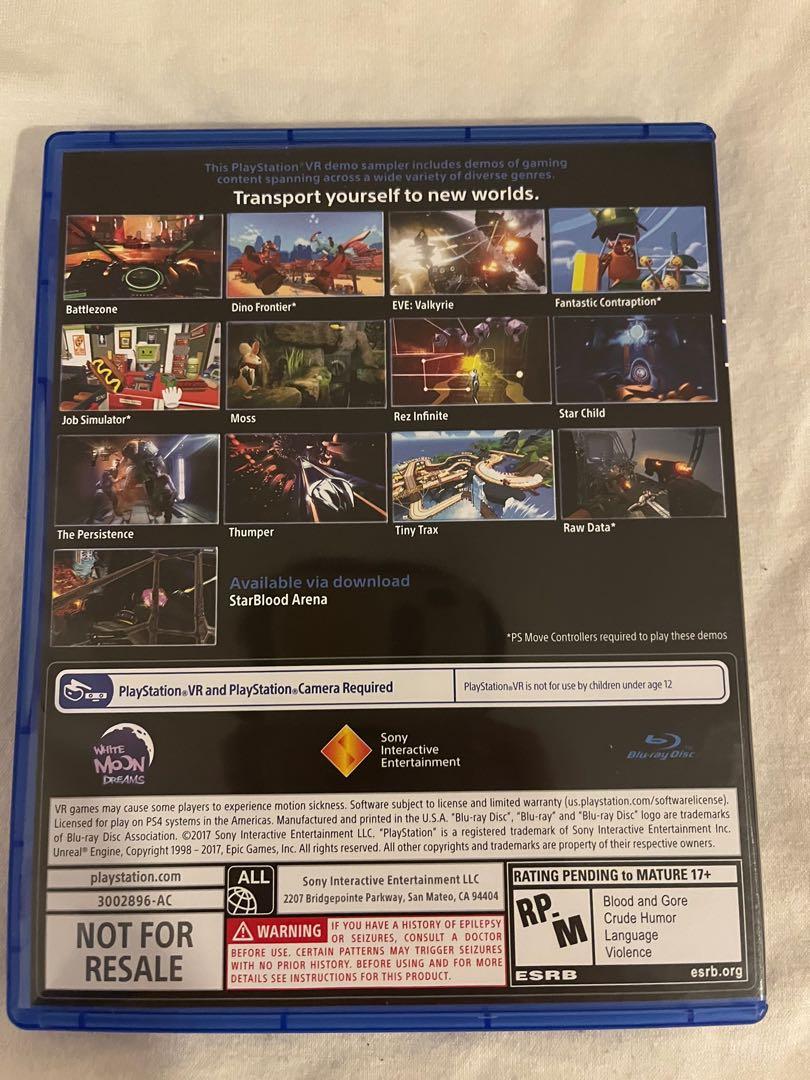 Playstation VR PS4 Demo Disc 2.0 Playstation 4 PS 4, Video Gaming ...