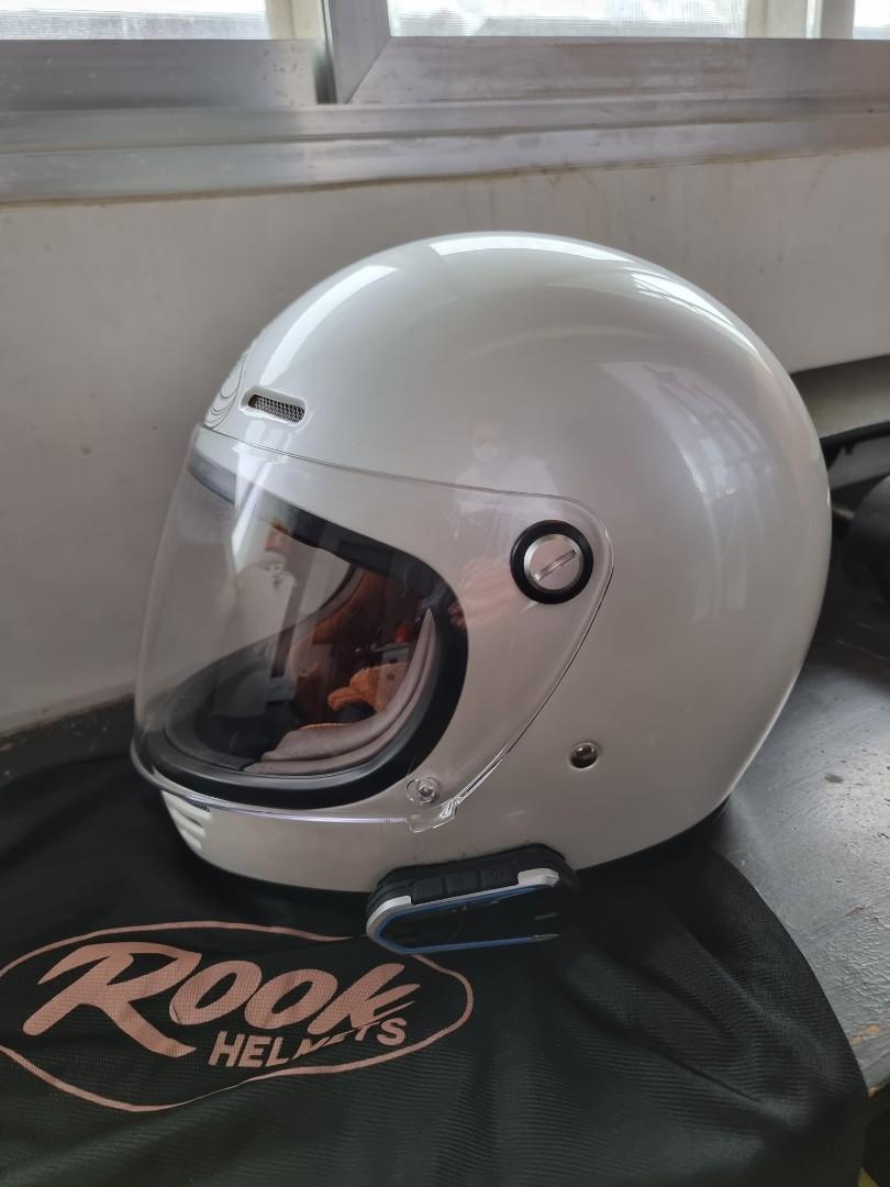Rook helmet Large with bluetooth speaker, Motorbikes, Motorbike Parts ...