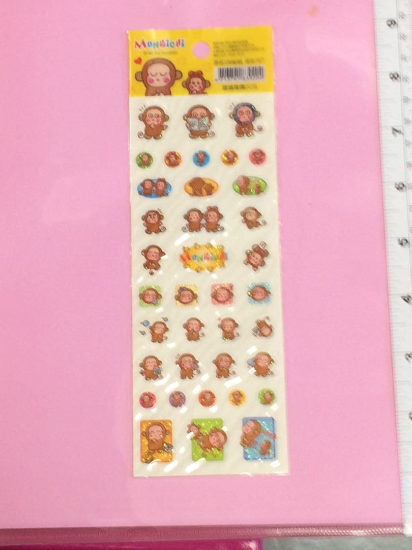 Sanrio Monchichi sticker 貼紙, 興趣及遊戲, 手作＆自家設計, 文具 - Carousell