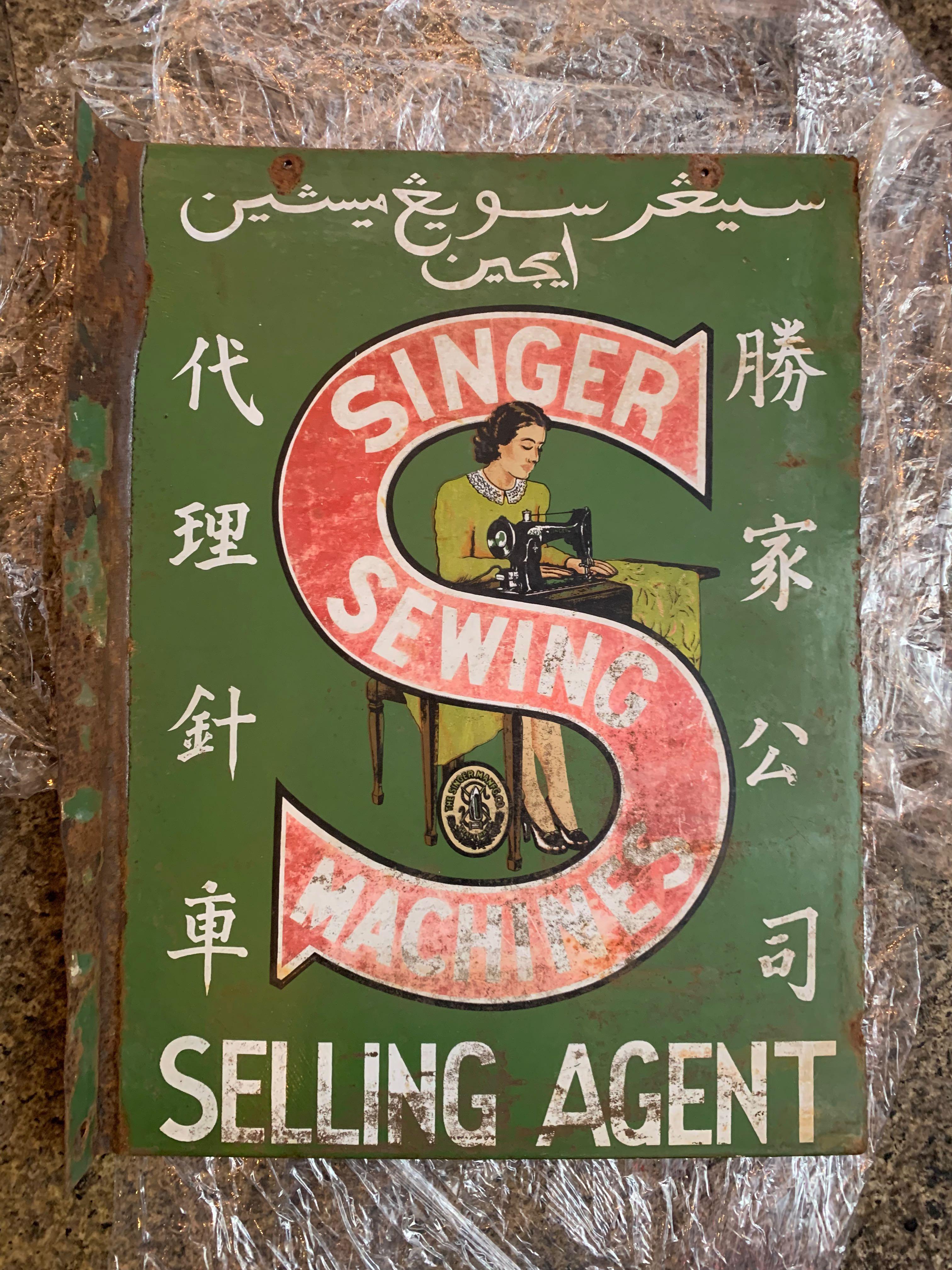 Singer Enamel Signage, Hobbies & Toys, Memorabilia & Collectibles ...