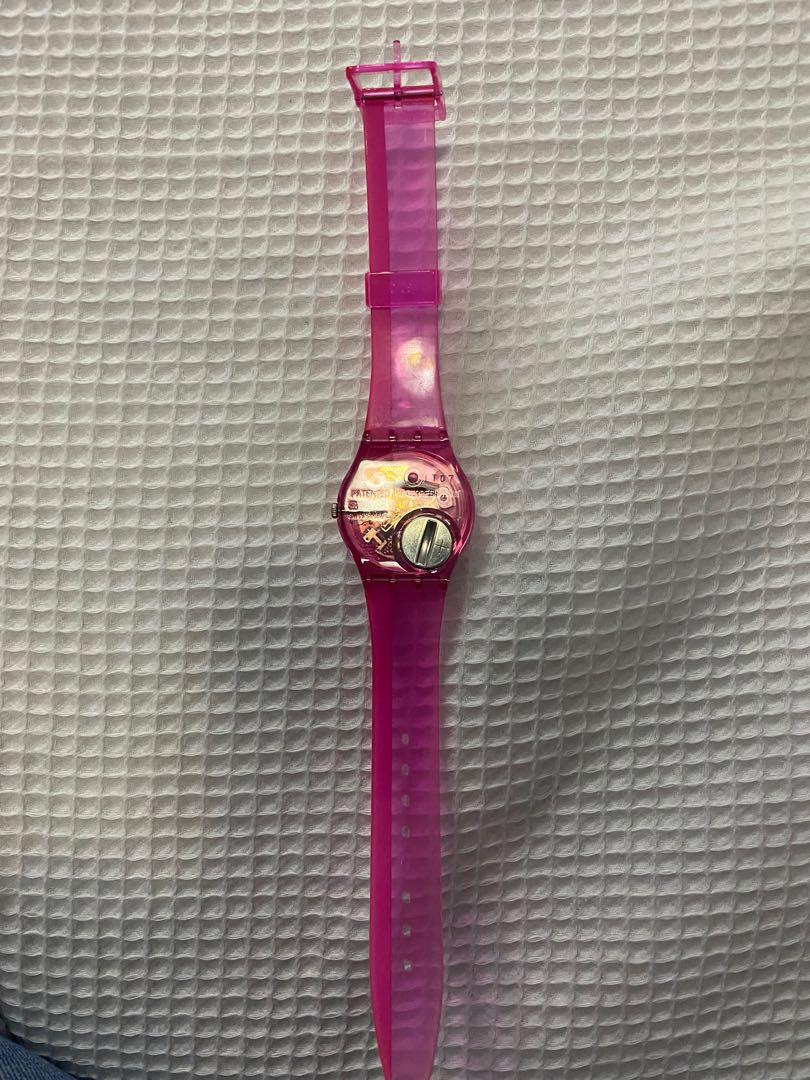 Swatch Pink Lacquered Watch, Women's Fashion, Watches & Accessories ...