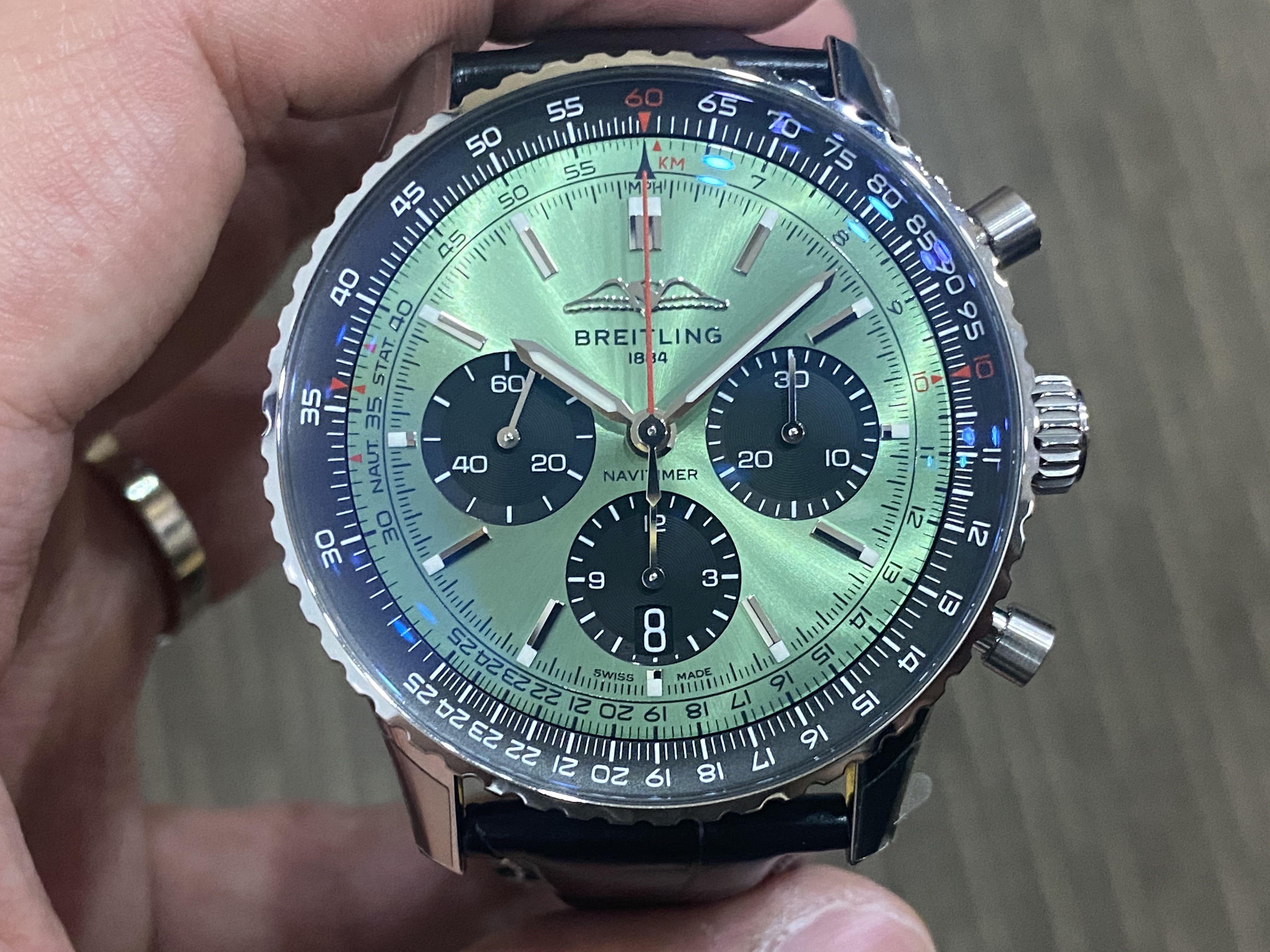 Unworn Breitling Navitimer 43 B01 Chronograph Green AOPA 70th ...