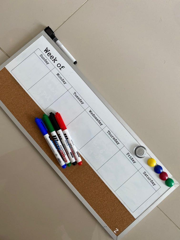 Weekly planner white board, Hobbies & Toys, Stationery & Craft, Art ...