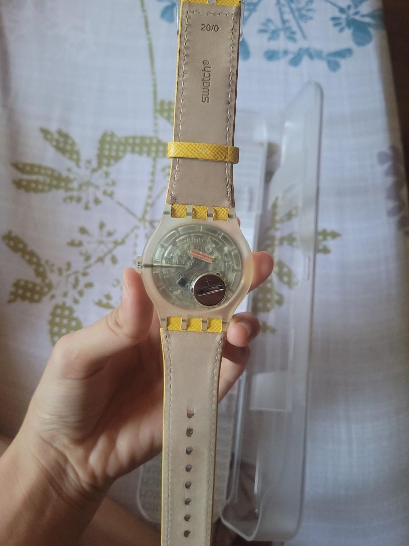 Yellow Swatch Watch, Women's Fashion, Watches & Accessories, Watches on ...