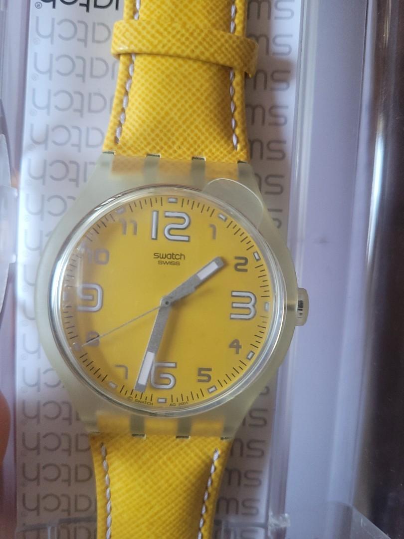 Yellow Swatch Watch, Women's Fashion, Watches & Accessories, Watches on ...