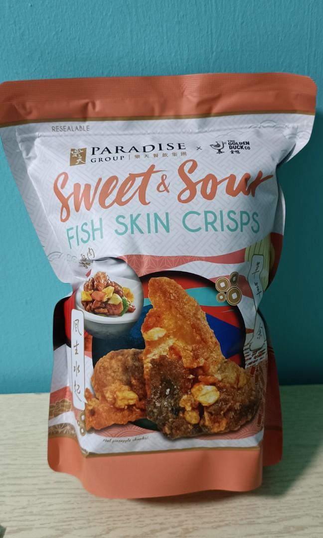 (1 set 2 Packets) Fish Skin Crisps: Sweet & Sour and Yu Sheng (Golden ...