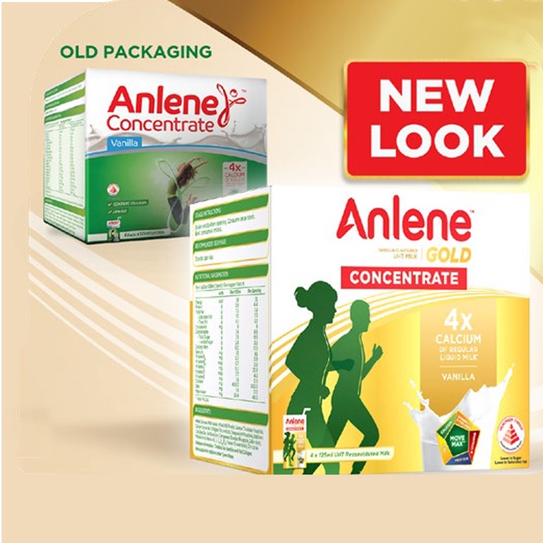 Anlene Gold Concentrate Move Max UHT Milk 125ml, Health & Nutrition ...