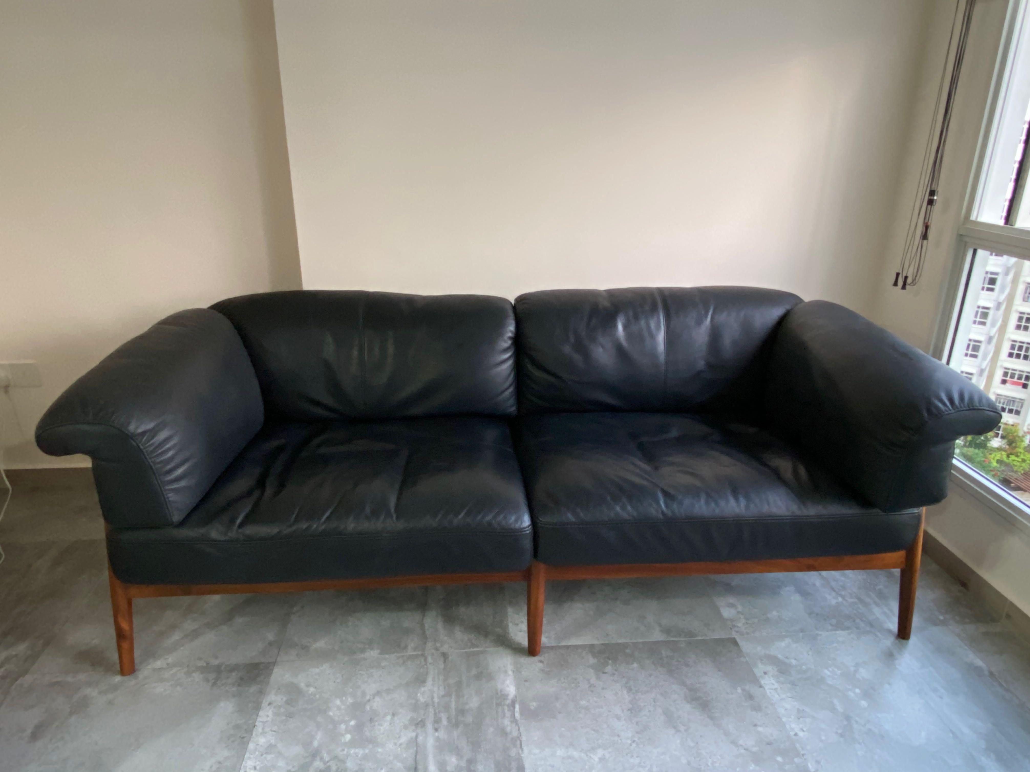 Black PVC Sofa, Furniture & Home Living, Furniture, Sofas on Carousell