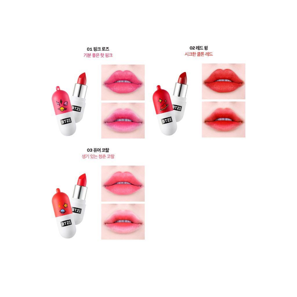 全新未拆封BT21_VT ART 宇宙明星系列 防彈少年團 限量鑰匙圈 三色口紅唇膏組, 香水、美妝、保養, 臉部彩妝、保養與清潔, 化妝品在旋轉拍賣