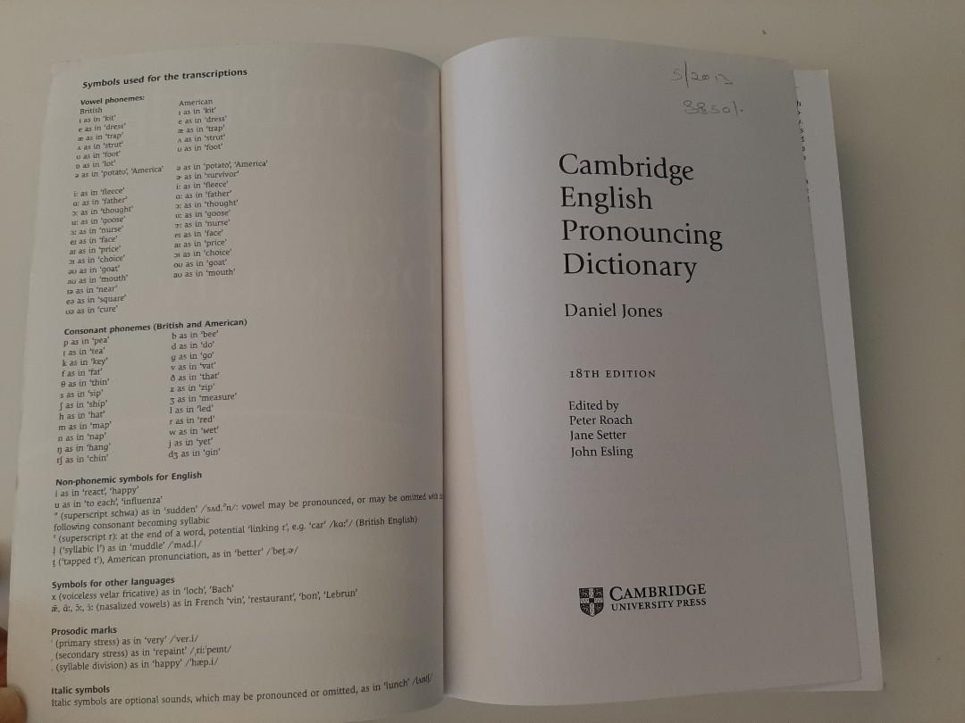 Cambridge English Pronouncing Dictionary, Hobbies & Toys, Books ...