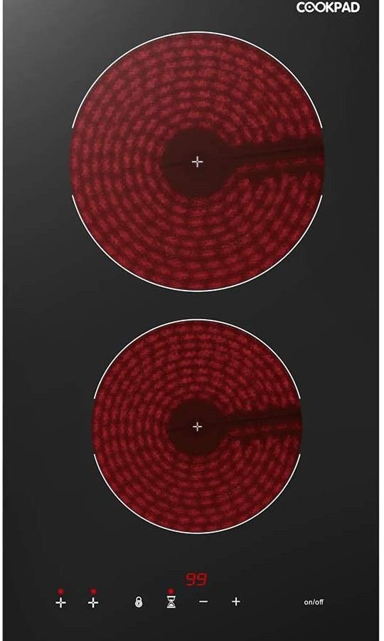 Ceramic Hob 30cm,2 Zones Built-in Electric Hobs Ceramic, Cooktop 2 ...