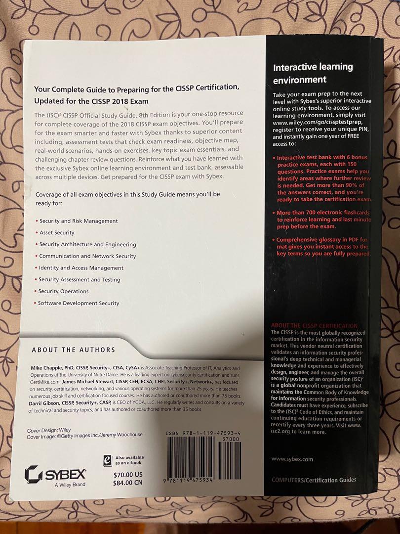 CISSP textbook official study guide (8th Ed), Hobbies & Toys, Books ...