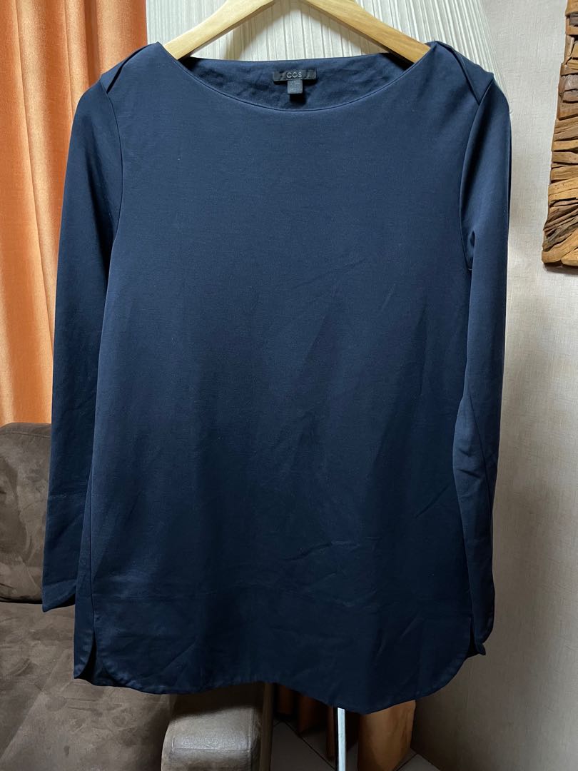 COS navy blue, Women's Fashion, Tops, Longsleeves on Carousell