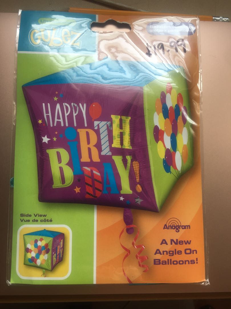 Cube Happy Birthday balloons, Hobbies & Toys, Stationary & Craft ...