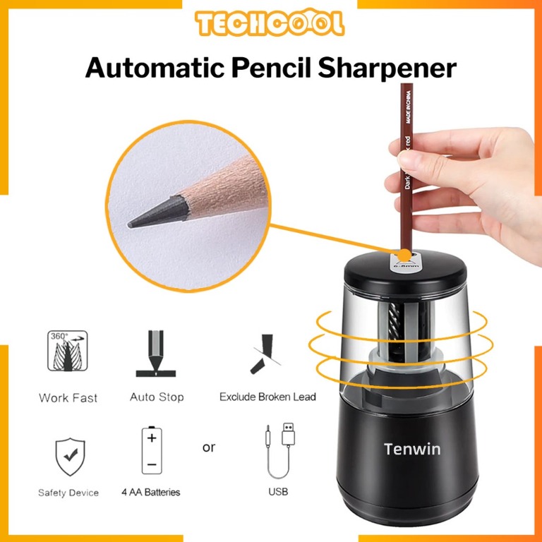 [SG Ready Stock] Electric Automatic Pencil Sharpener Easy Sharpen ...