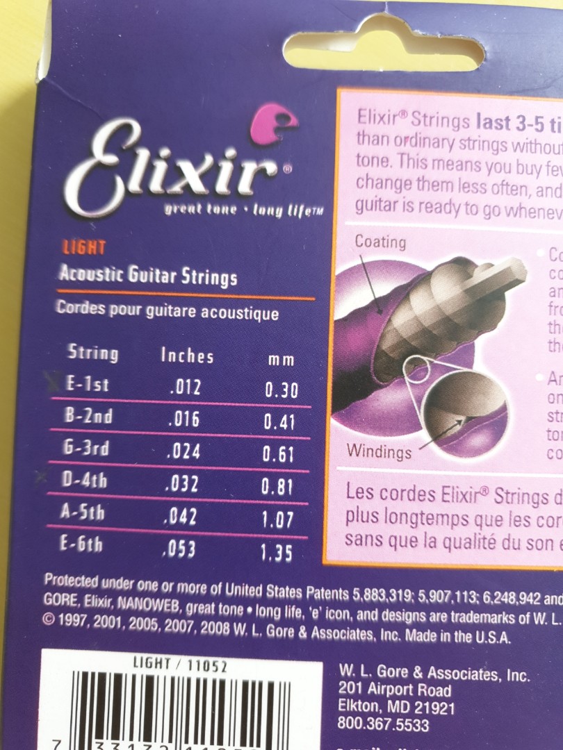 Elixir string - no 1st and 4th string, Hobbies & Toys, Music & Media ...