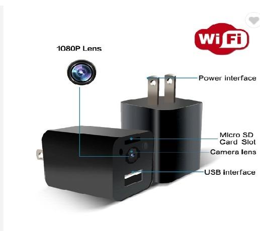 Full HD 1080P Wall Socket USB Charger Spy Camera Wifi AC Wireless ...