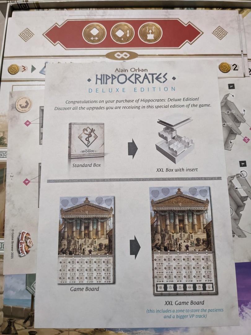 Hippocrates Baordgame - Kickstarter Deluxe edition, Hobbies & Toys ...