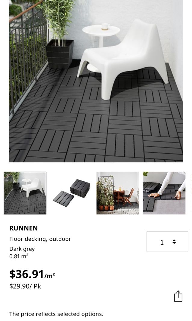 Ikea Runnen Floor Deck, Furniture & Home Living, Outdoor Furniture on ...