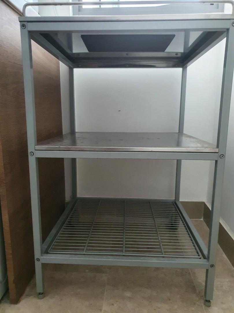 Metal Kitchen trolley rack (Stainless steel)(IKEA), Furniture & Home ...