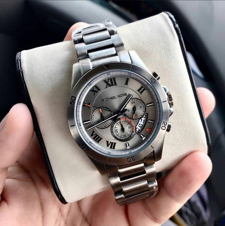 Michael Kors MK8465 Brecken Chronograph Grey Dial Gunmetal Ion-plated ...