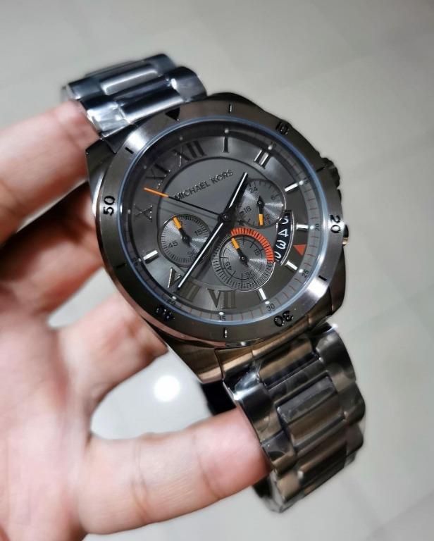 Michael Kors MK8465 Brecken Chronograph Grey Dial Gunmetal Ion-plated ...