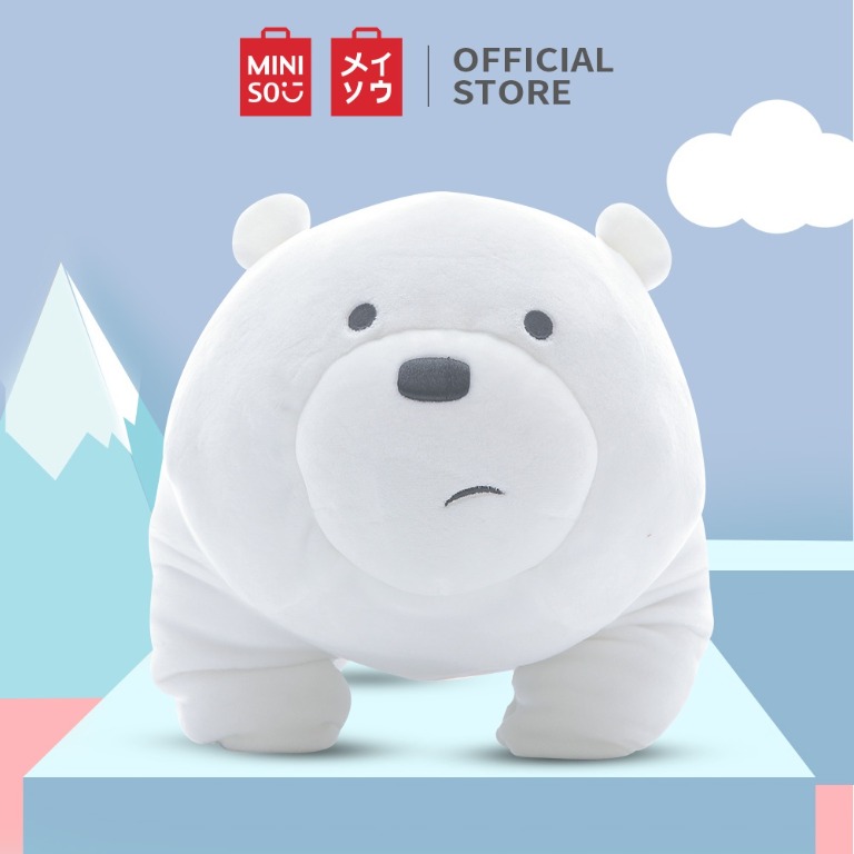 MINISO We Bare Bears Plush Stuffed Soft Toy (Ice Bear/Panda/Grizzly ...