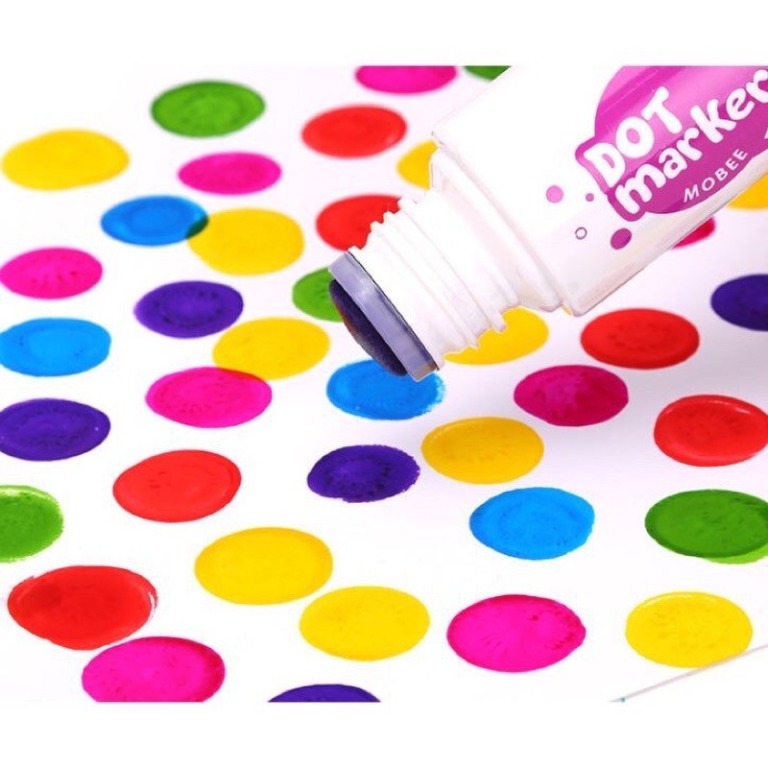 MOBEE 6 Colours Dot Marker Set for Kids Painting Early Learning Art ...