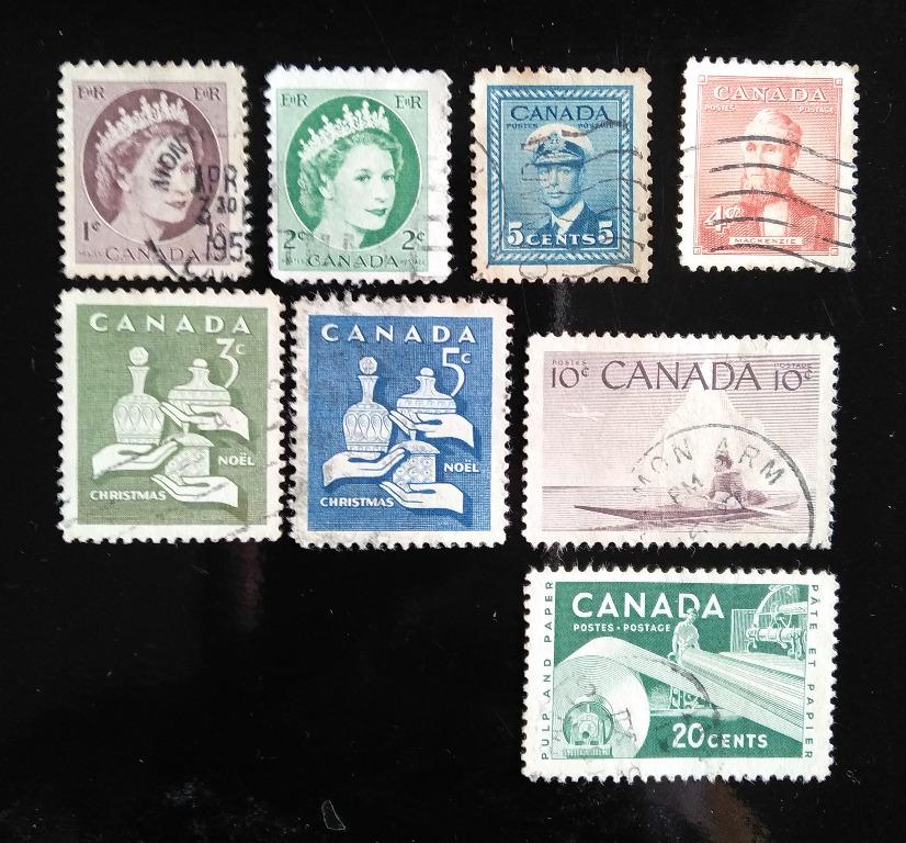 Old Canada Stamps - 1960 Commemorative stamps include 1954 QE II and ...
