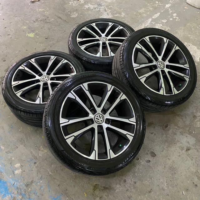 Original 17 inch sports rim Volkswagen Golf tyre 70%, Auto Accessories ...