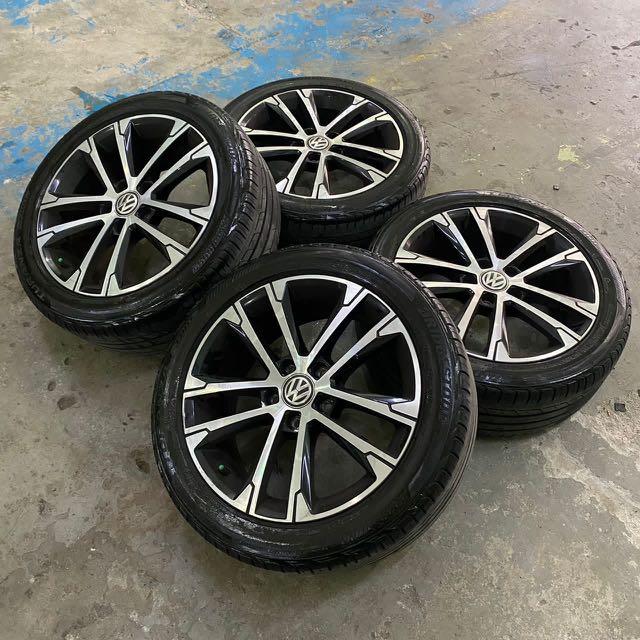 Original 17 inch sports rim Volkswagen Golf tyre 70%, Auto Accessories ...