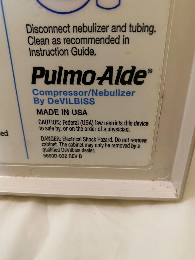 Pulmo -Aide Compressor Nebulizer System Devilbiss, Health & Nutrition ...