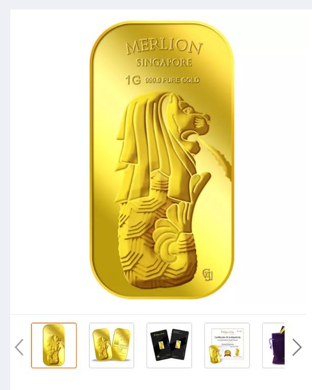 Puregold 1g SG Merlion Fountain 999.9 Pure Gold Bar, Everything Else on ...