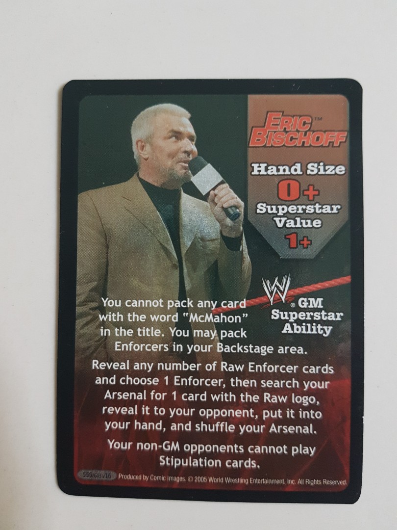 Raw Deal Eric Biscoff Face Card, Hobbies & Toys, Toys & Games on Carousell