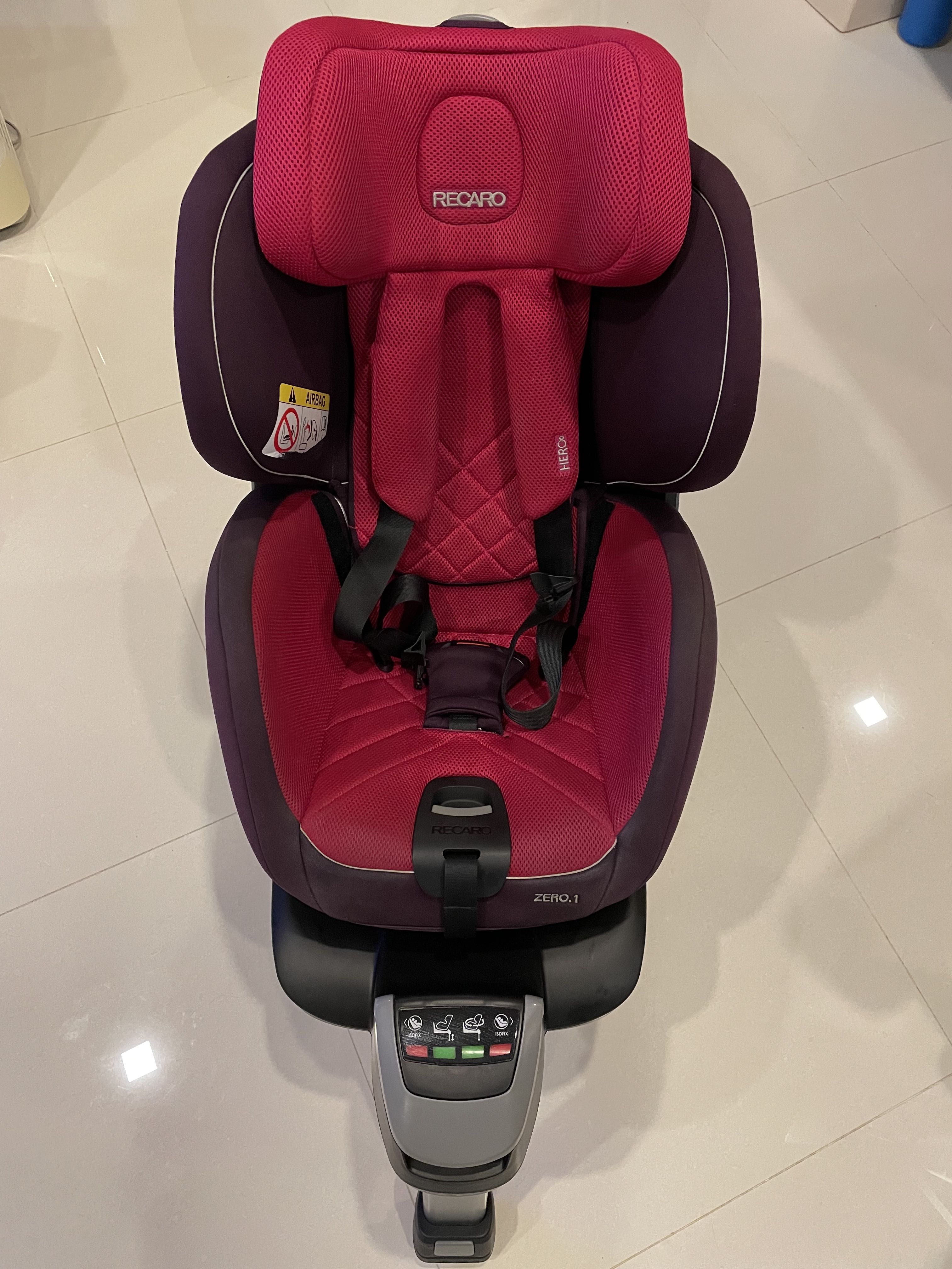 Recaro car seat zero.1 racing red, Babies & Kids, Going Out, Car Seats ...