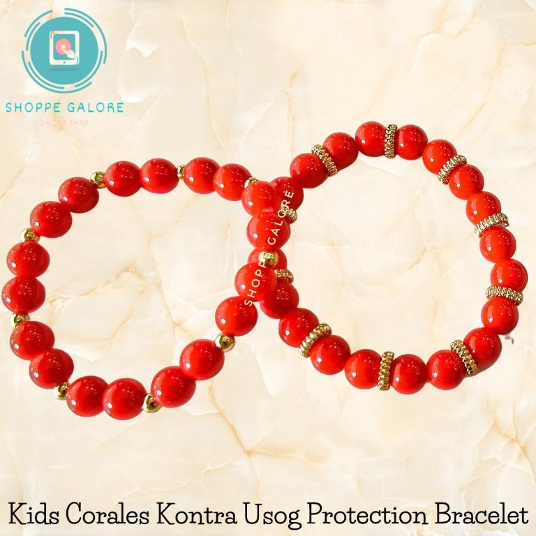 RED BRACELET WITH GOLD BEADS KONTRA USOG PROTECTION BRACELET FOR KIDS ...