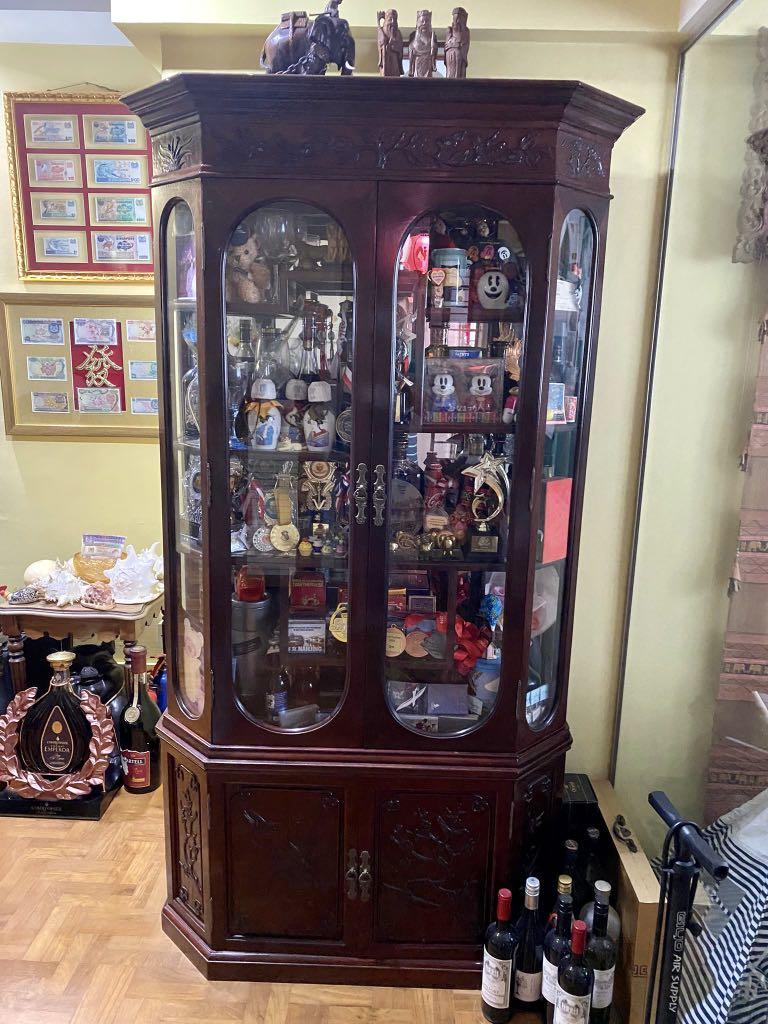 Rosewood Display Cabinet, Furniture & Home Living, Furniture, Shelves ...