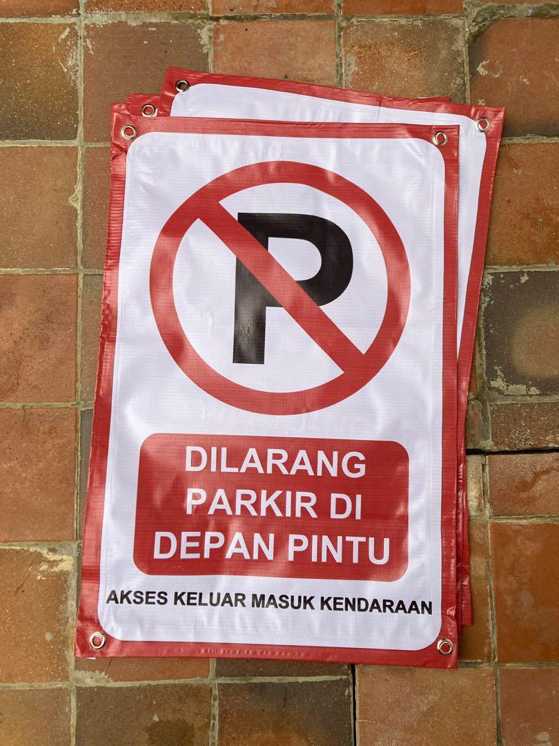 Spanduk/Baliho/Banner Dilarang Parkir 40 cm x 60 cm, Desain & Kerajinan ...