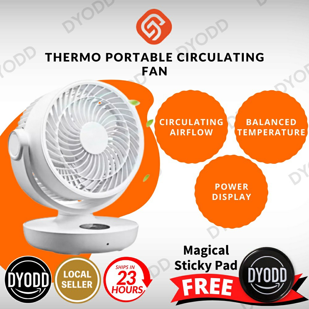 Thermo Portable Circulating Fan Power Display Balanced Temperature ...