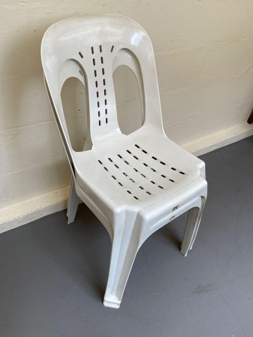 Toyogo white plastic chair, Furniture & Home Living, Furniture, Chairs ...