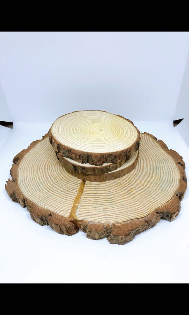 Tree Trunk Wooden Slice Wedding Decor Props Display Reception Table ...