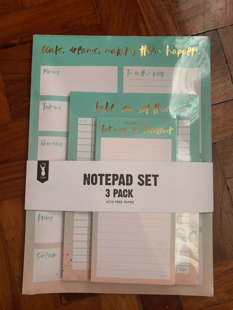 Typo To Do List Notepad Set (3 pack), Hobbies & Toys, Stationary ...