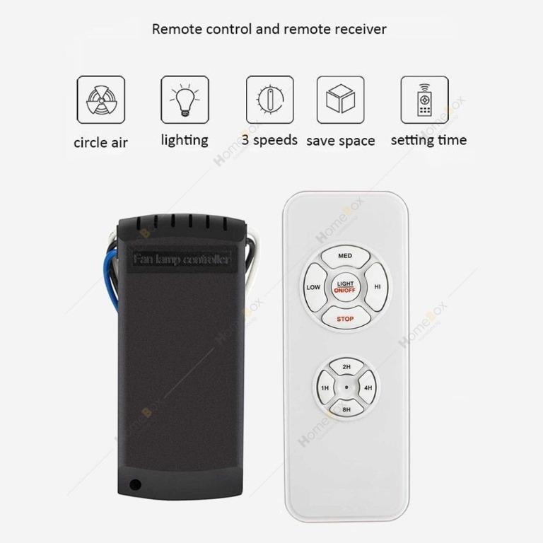 Universal Ceiling Fan Remote Control Kit with Receiver for Ac motor Fan ...